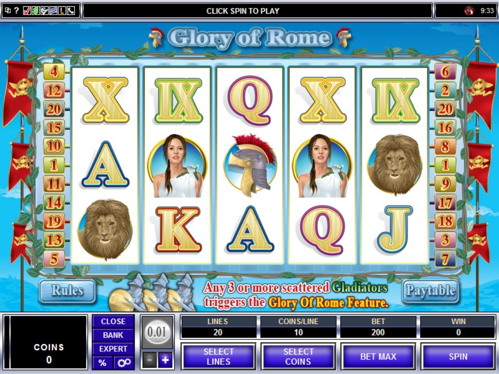 Glory of Rome Slot Machine - Play Free Microgaming Online Slots